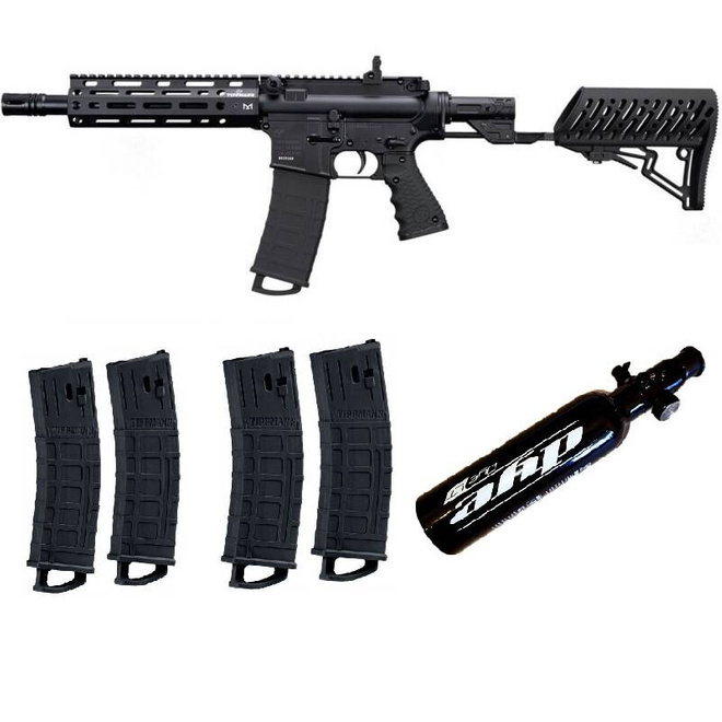 Set: Marker Tippmann TMC Elite, Dye Tank LT 0,2 l and 4 additional mags ...