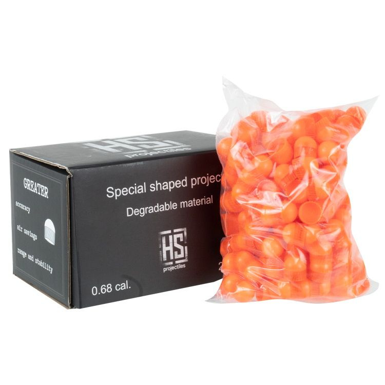 HS projectiles (200 pcs) - orange shell/orange fill | Paintballs \ .68 ...